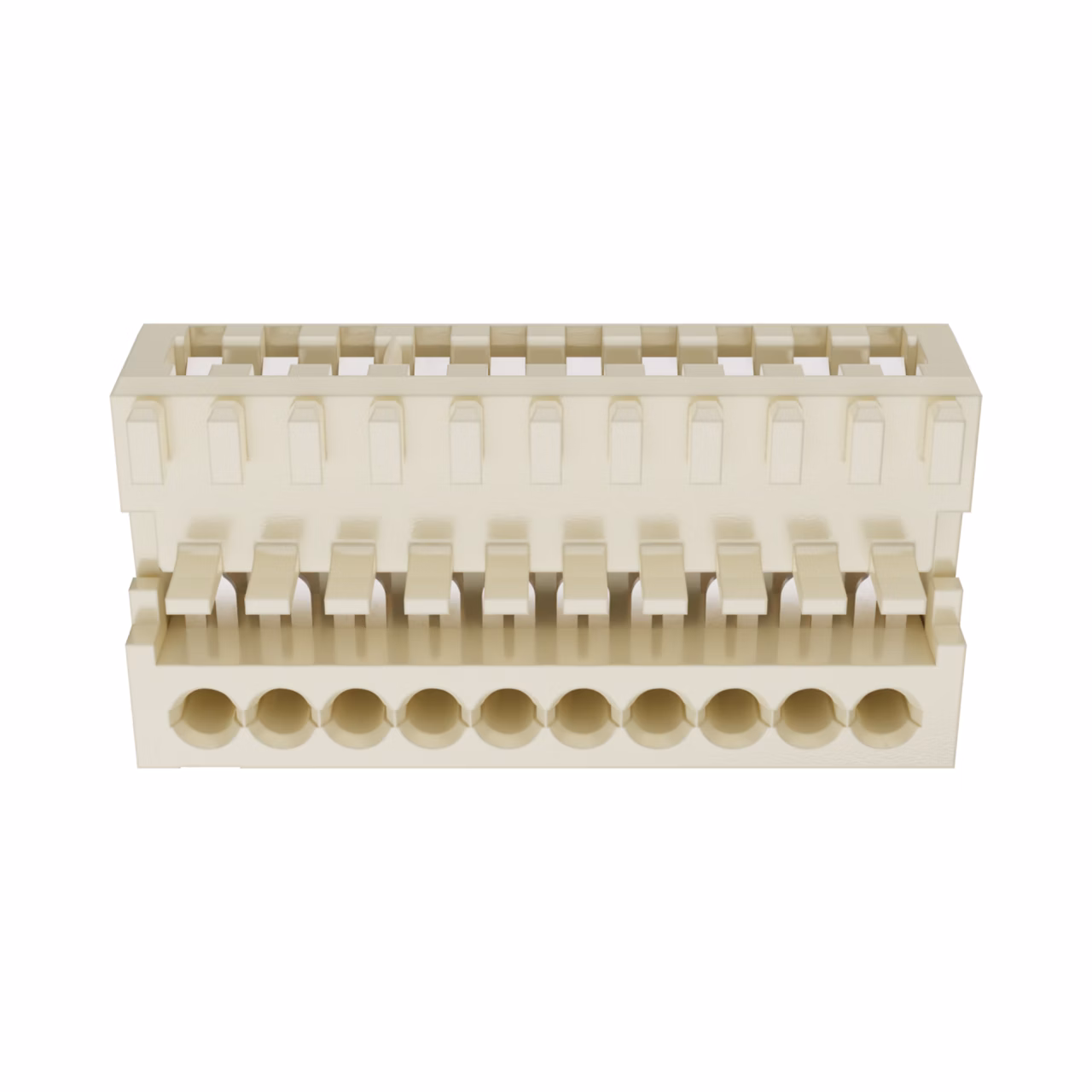Appli-Mate RAST 2.5 Connector, 2.50mm Pitch, Female, 10 Circuits, Polarizing Rib Between 3/4, Closed Endwalls, Tin Plating for sale