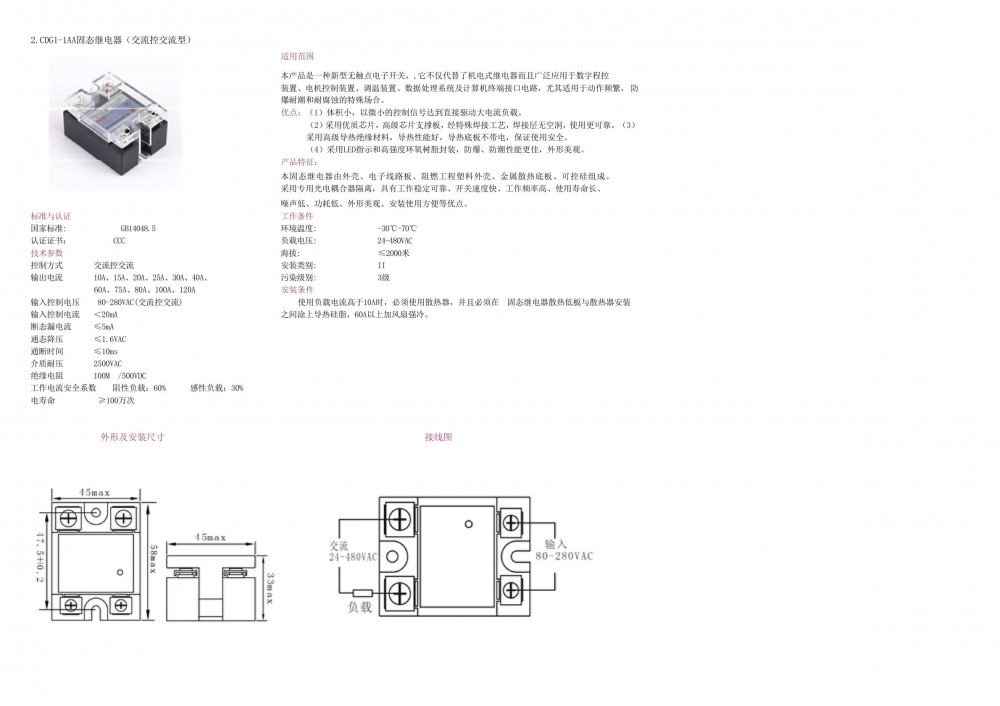 CDG1 series datasheet page 2