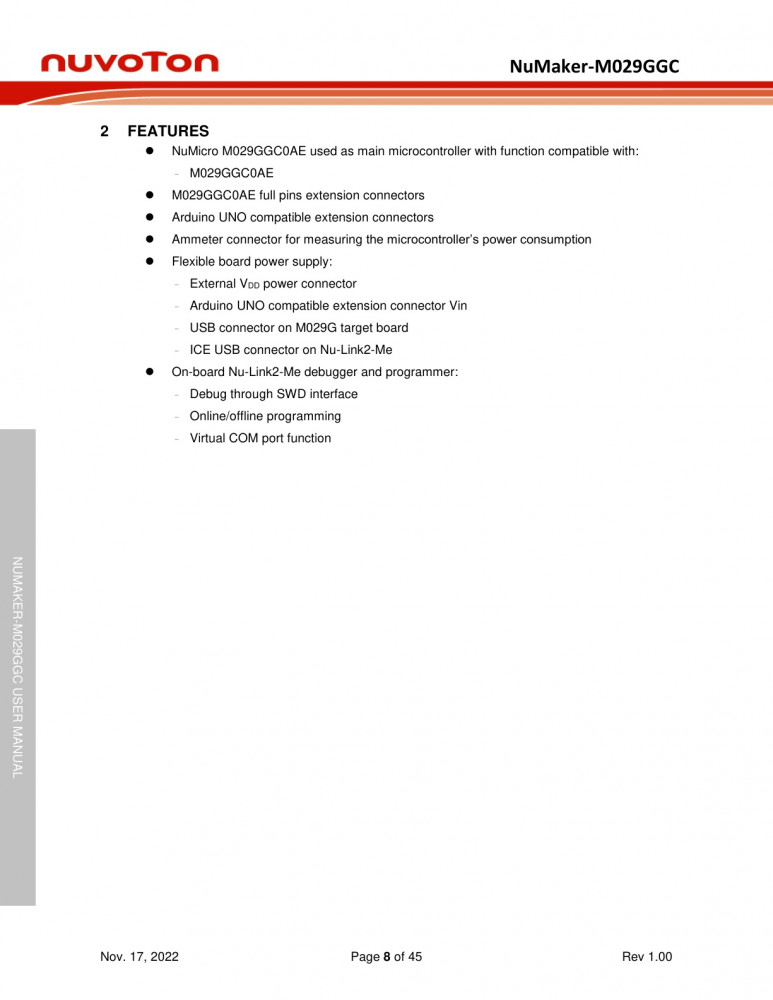 NuMaker-M029GGC documentation page 8