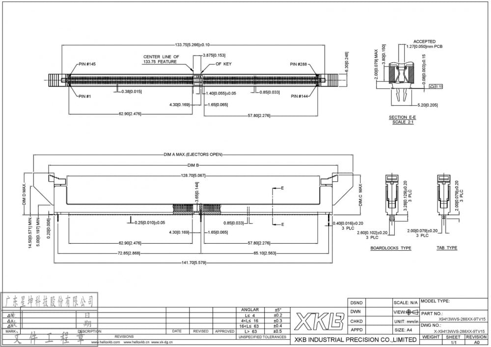 X9413WVS-288T2-9TV15 technical drawing page 1