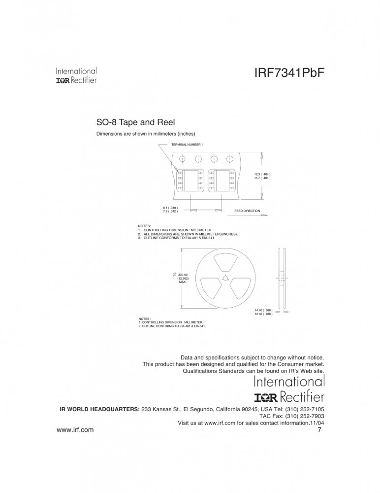 IRF7341TRPBF technical document page 7