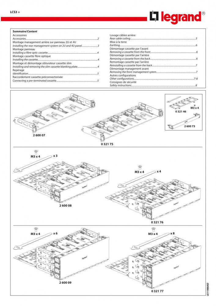 Legrand accessory documentation, page 1