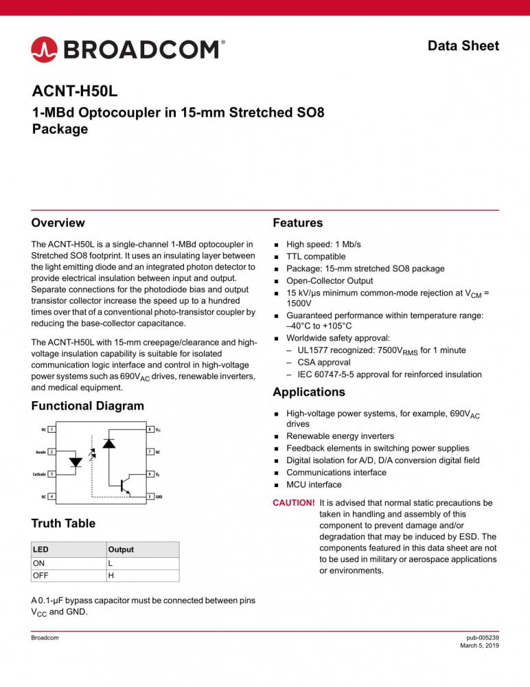 ACNT-H50L-500E datasheet page 1