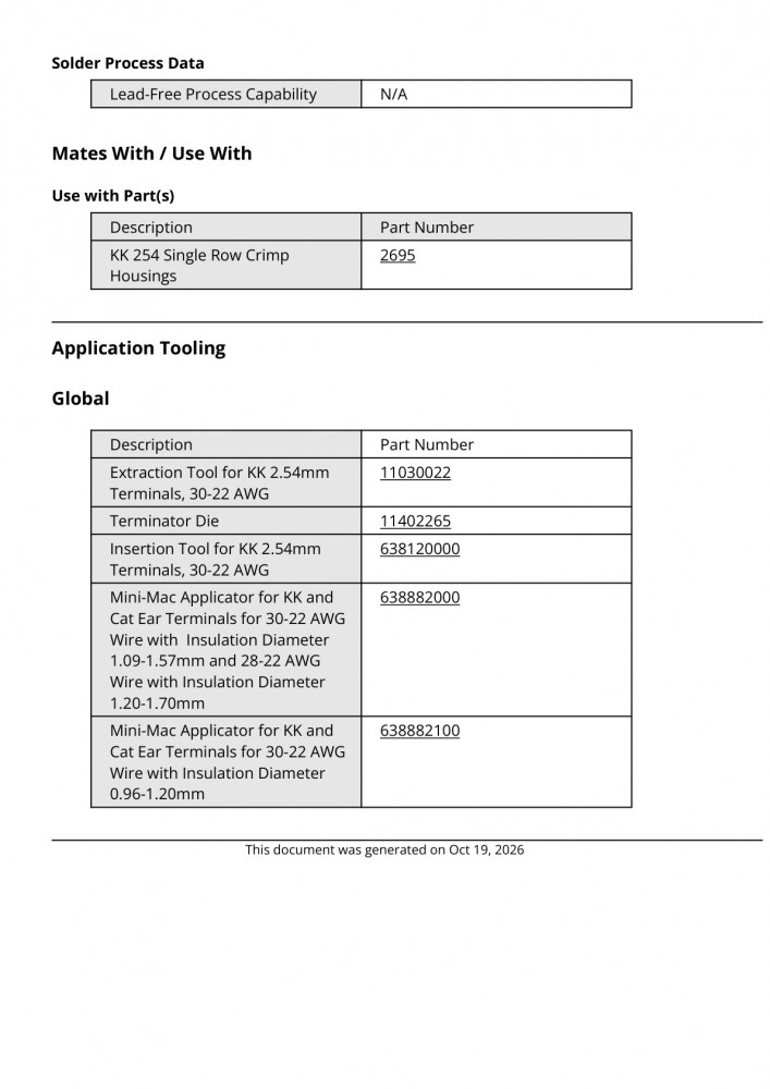 Molex KK 254 product specification page 3