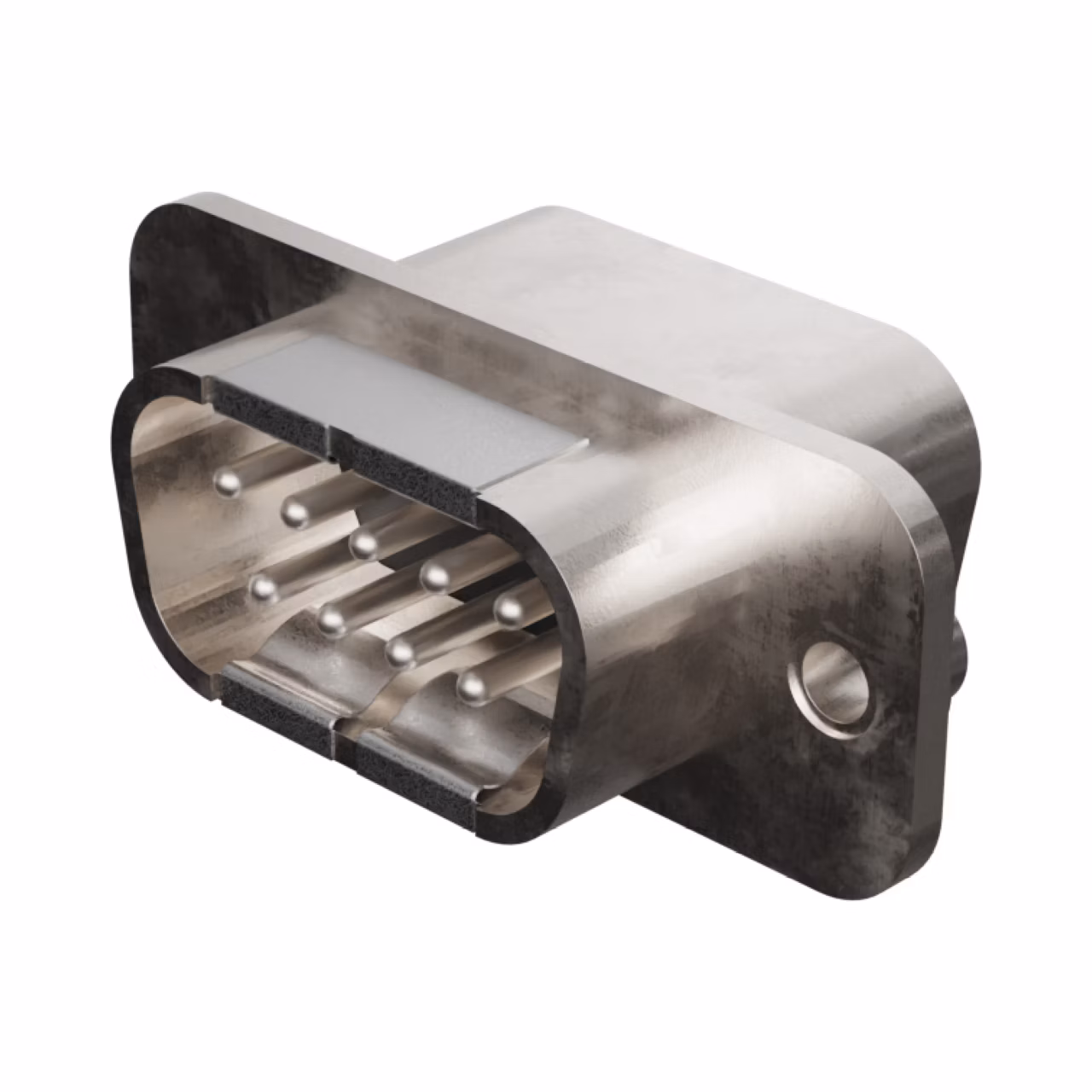 Standard-Density EMI Filtered D-Sub Connector, Male, Straight, Solder Cup, 4000pF Pi, Locking Inserts, RoHS, 9 Circuits for sale