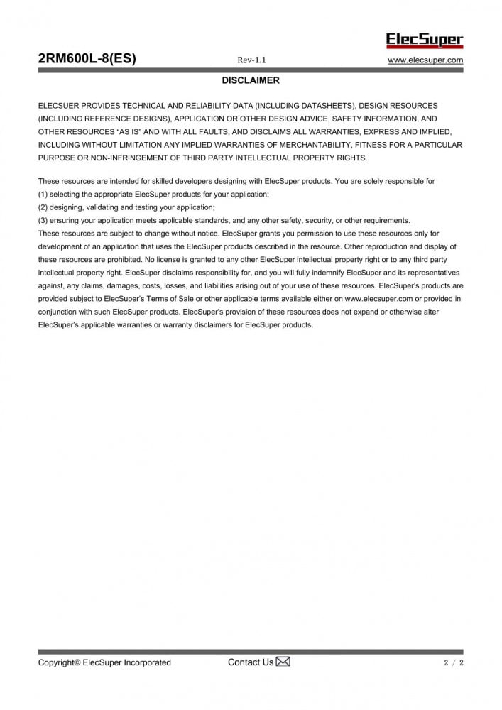2RM600L-8(ES) datasheet page 2