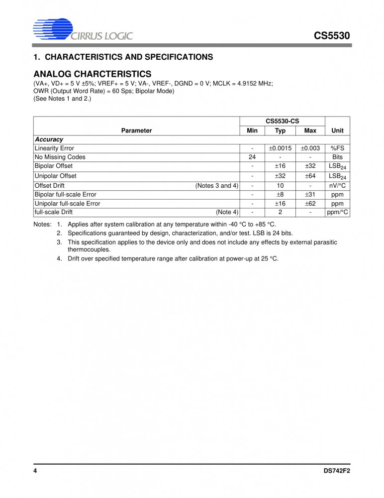 CS5530 datasheet page 4