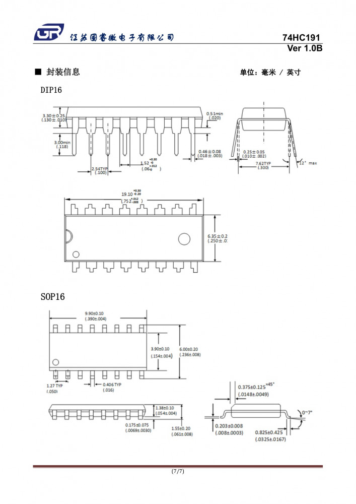 74HC191S datasheet page 7