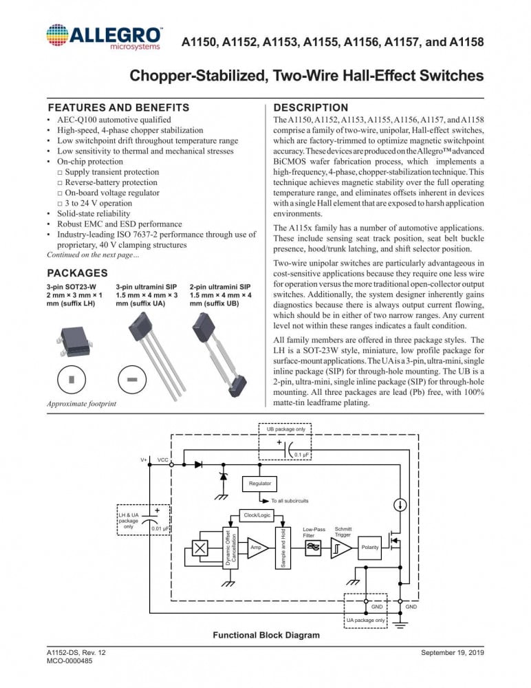 ALLEGRO A1155 datasheet page 1