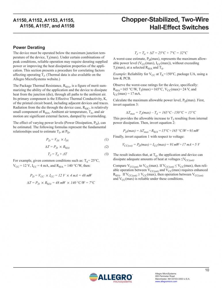 ALLEGRO A1155 datasheet page 10