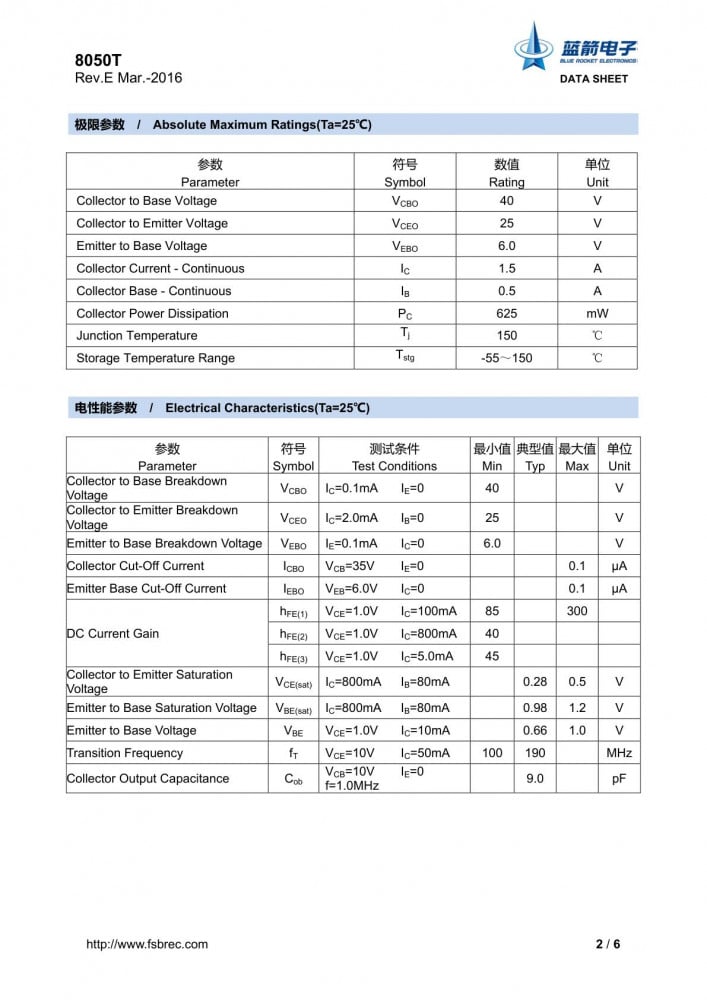 8050T-D datasheet page 2