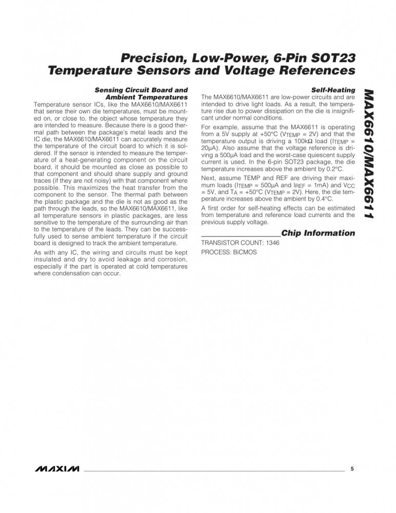 MAX6610 document page 5