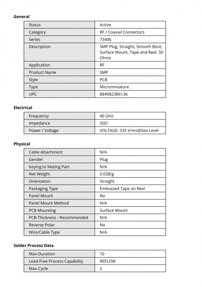Technical document image 2 for MOLEX 734153810