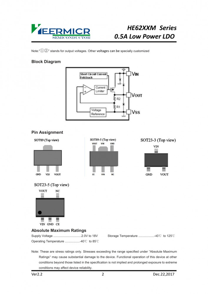 HE6230MPR datasheet page 2