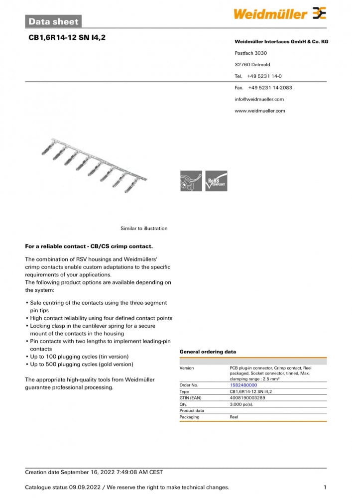 WEIDMULLER 1582480000 document page 1