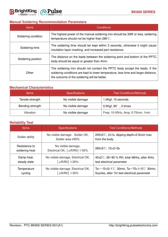 BK600 datasheet page 6
