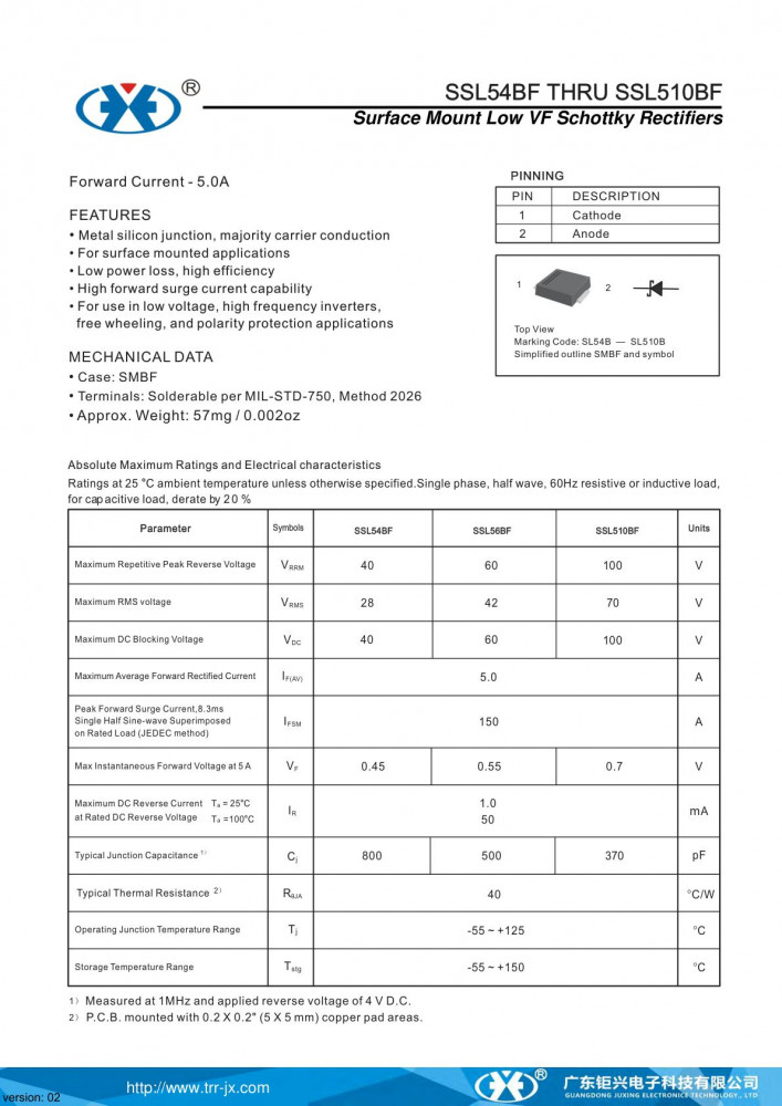 SSL54BF datasheet page 1