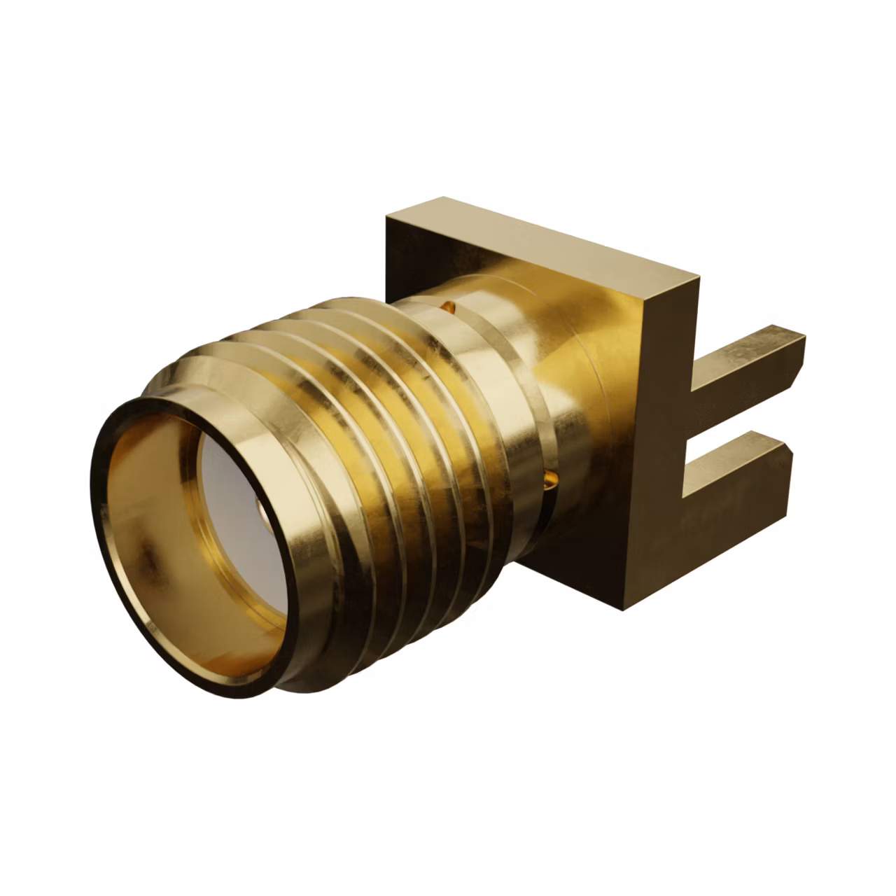 SMA Jack, Straight, PCB Receptacle, End Launch, Brass Body, Gold (Au) Flash Plating, Tray, 50 Ohms for sale