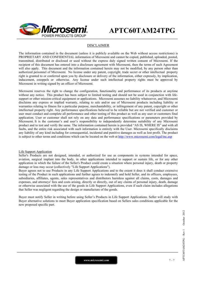 APTC60TAM24TPG datasheet page 7