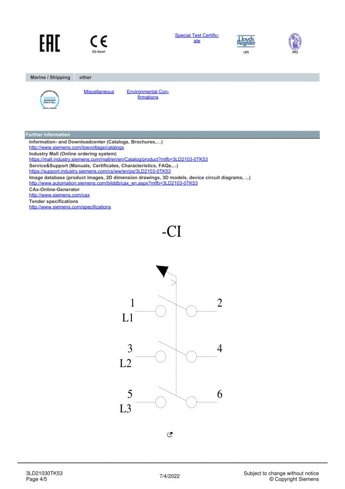 3LD2103-0TK53 technical document page 4