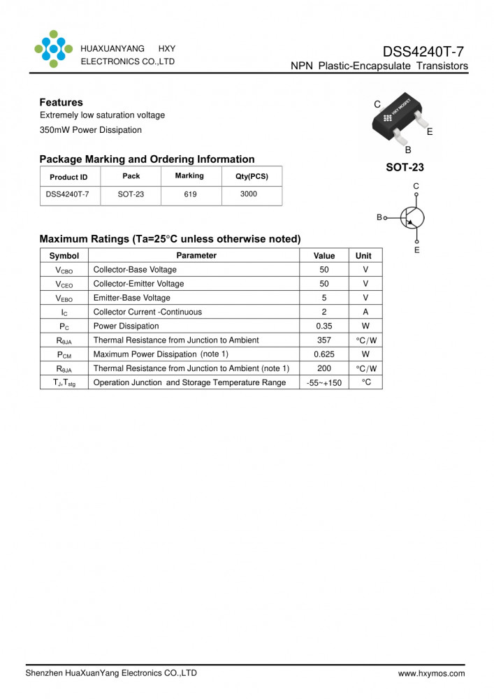 DSS4240T-7-HXY datasheet page 1