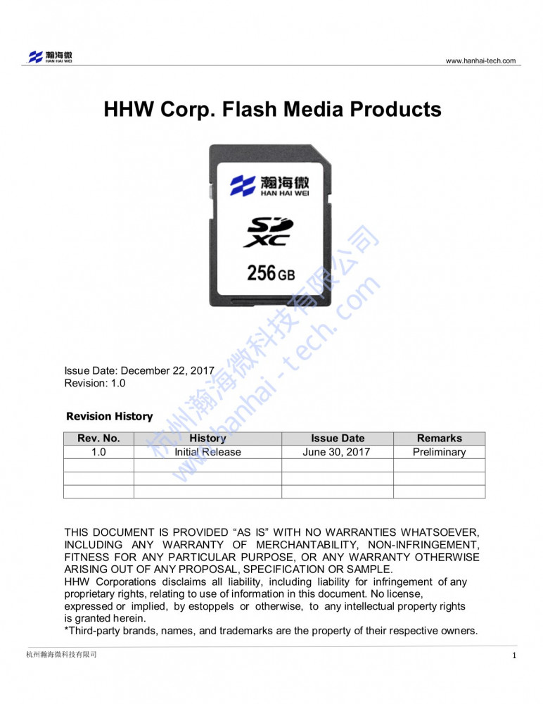 HHW4GSDA-33 datasheet page 1