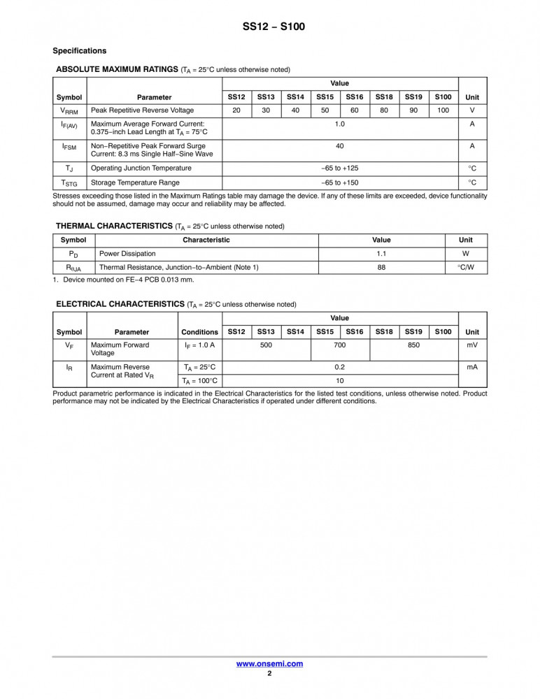 SS16 datasheet page 2