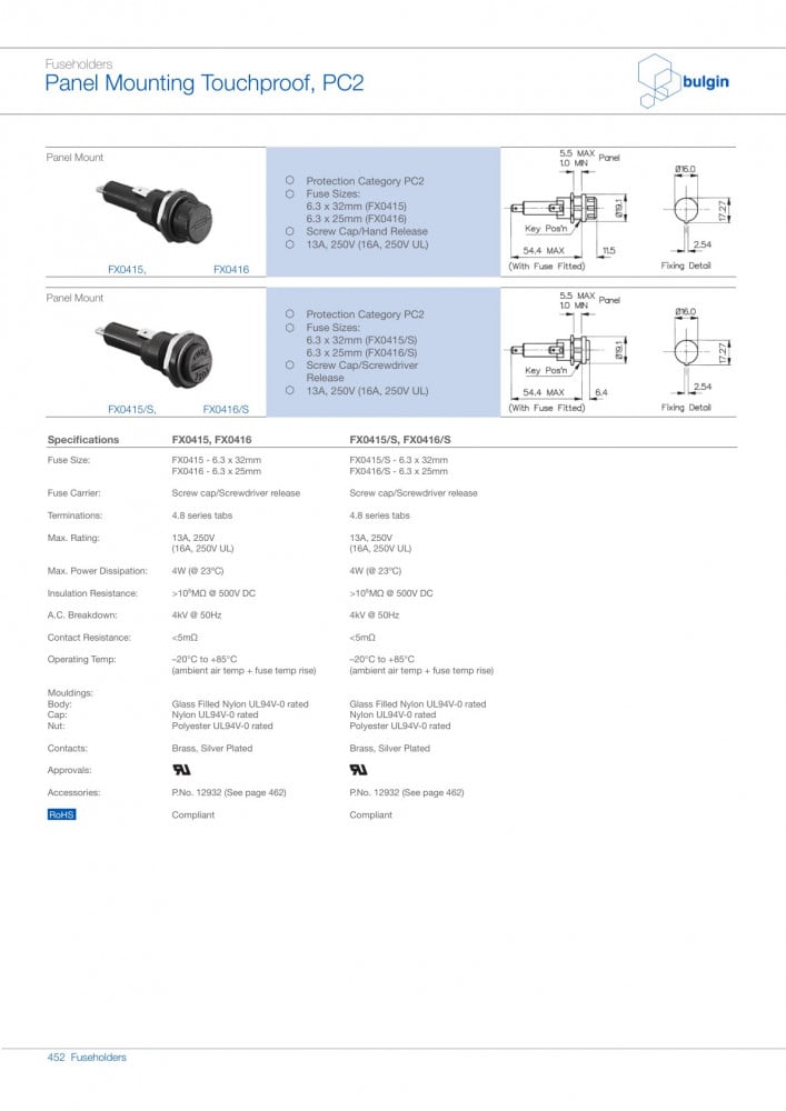 Bulgin fuseholder documentation page 6