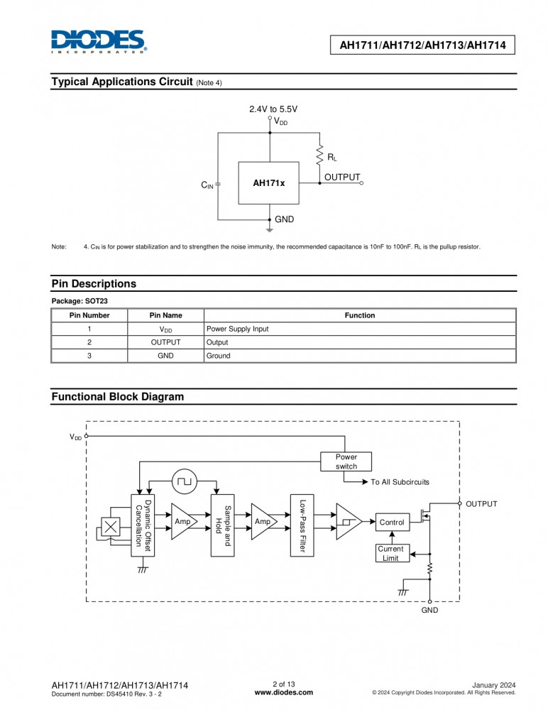 AH1711-SA-7 datasheet page 2