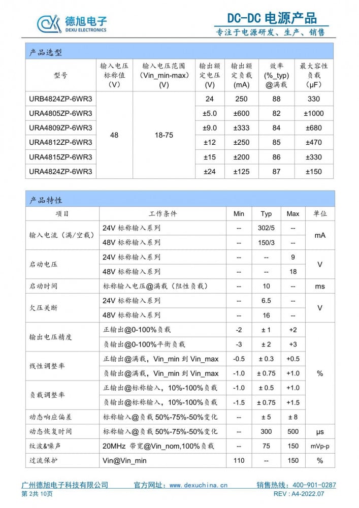 DEXU URB4805ZP-6WR3 datasheet page 2