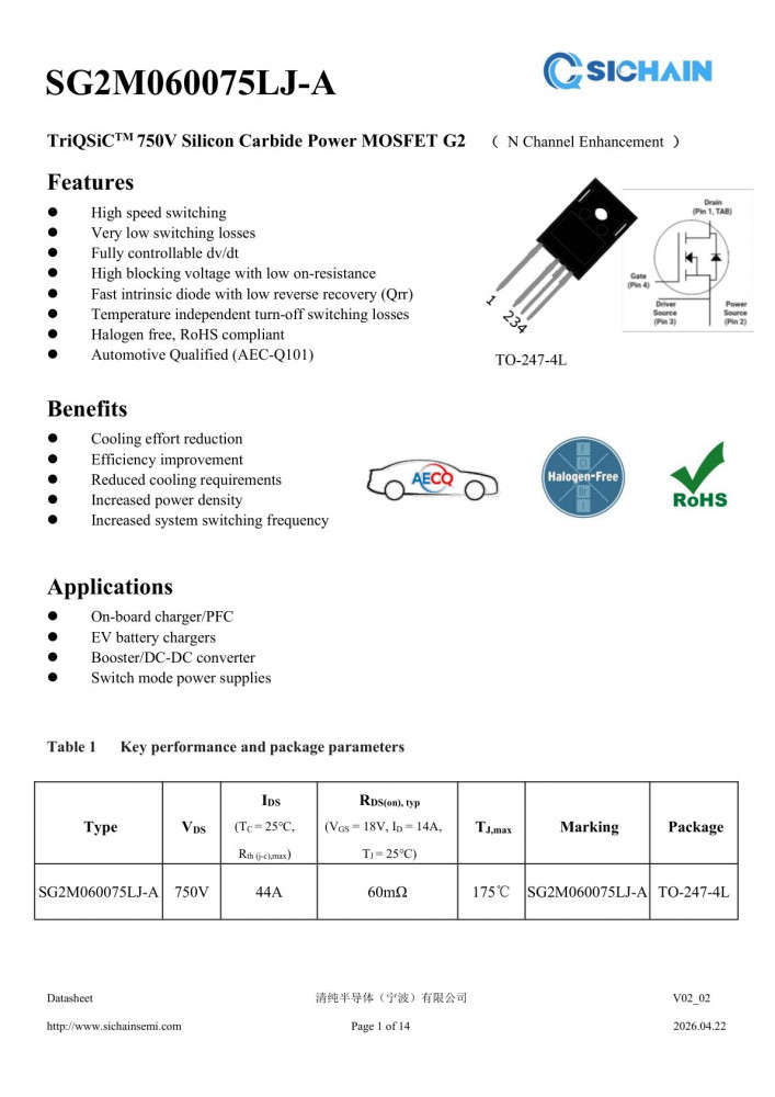 SG2M060075LJ-A datasheet page 1
