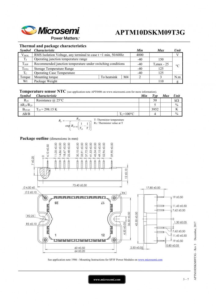 APTM10DSKM09T3G datasheet page 3