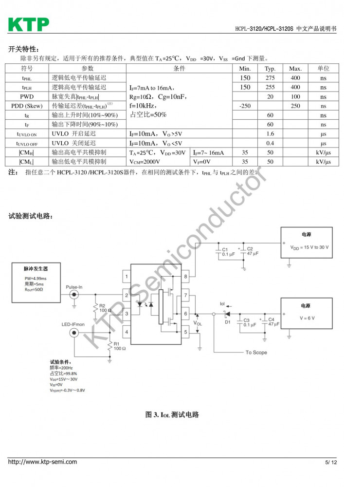 HCPL-3120-C1LO datasheet page 5