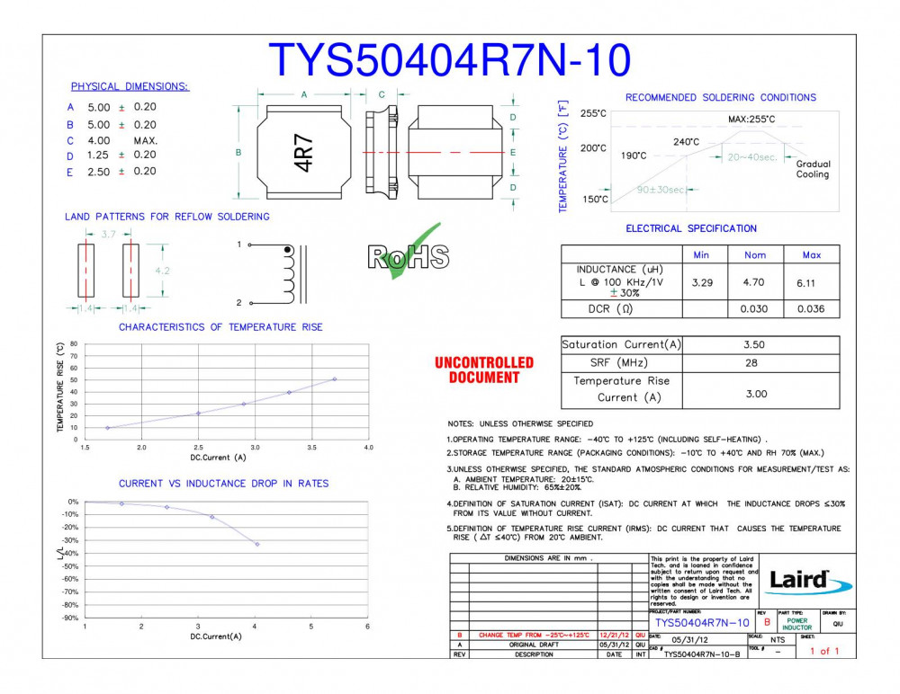 TYS50404R7N-10 technical document preview