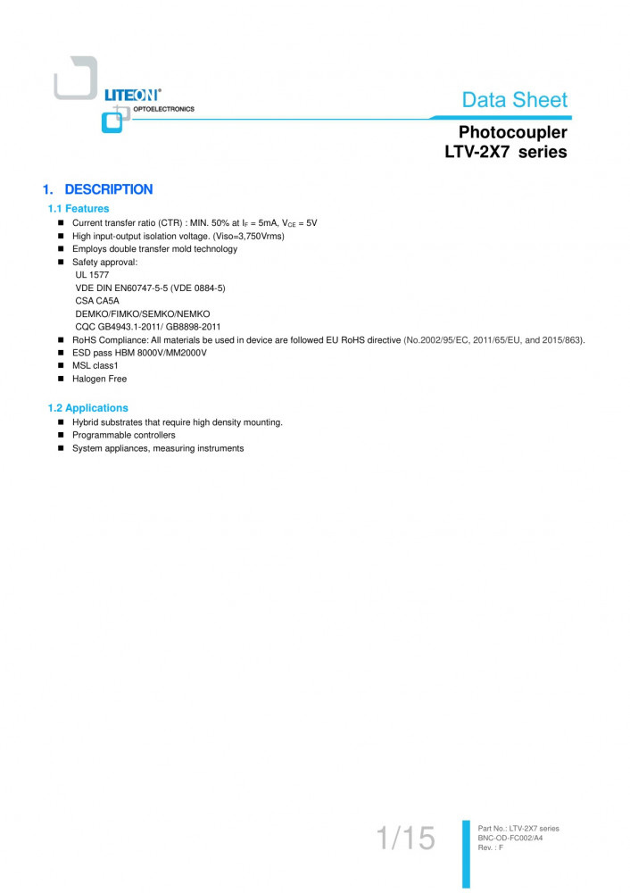 LTV-2X7 datasheet page 2