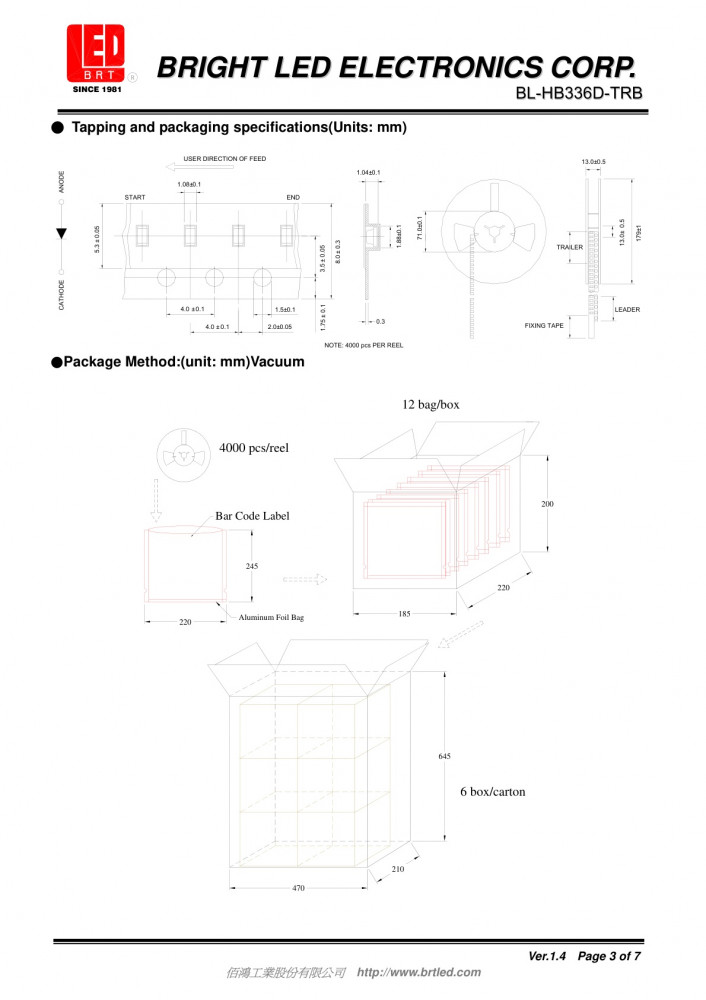 BL-HB336D-TRB-L datasheet page 3