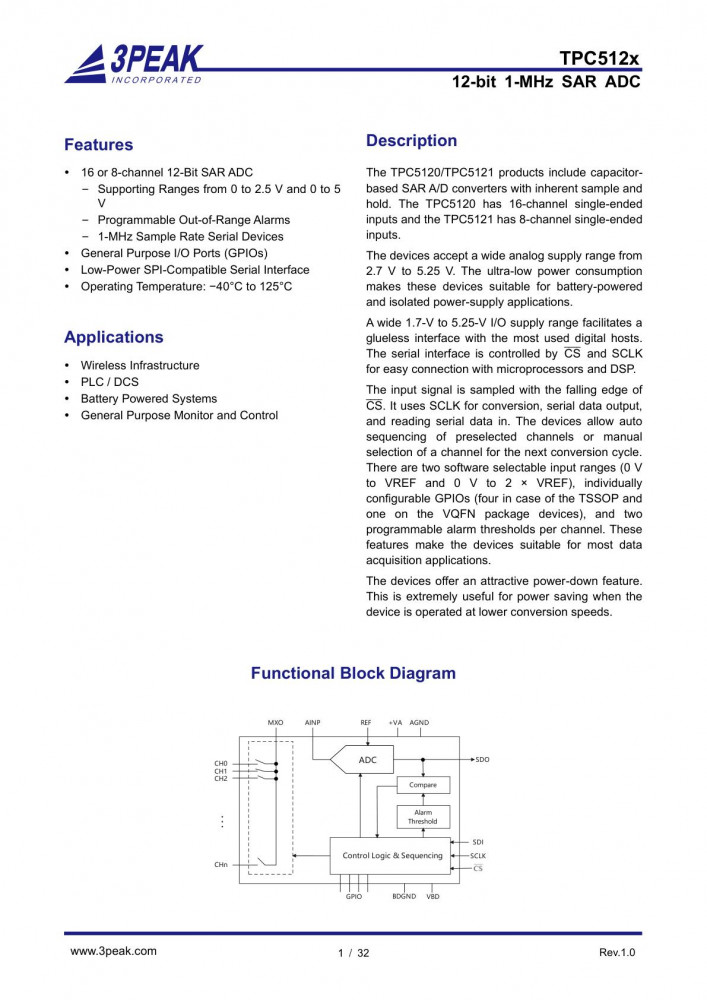 TPC5121S08-QF8R datasheet page 1