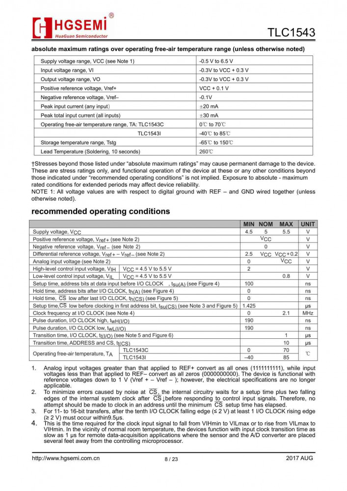 TLC1543IM/TR datasheet page 8