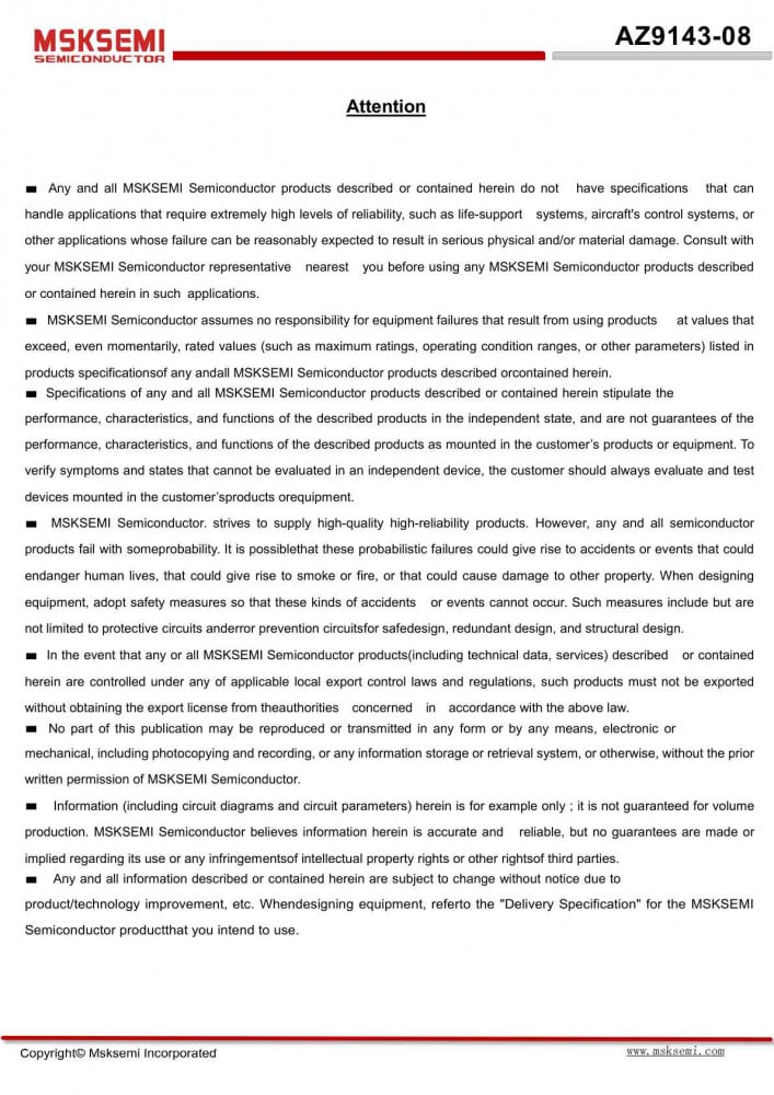 AZ9143-08F datasheet page 6