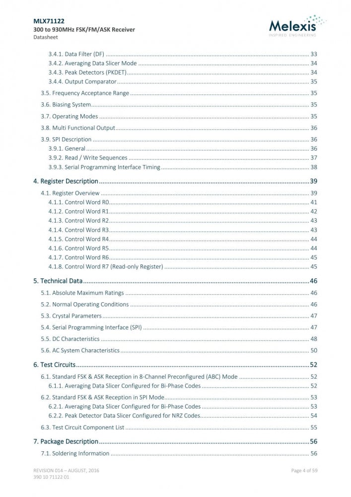MLX71122 datasheet page 4