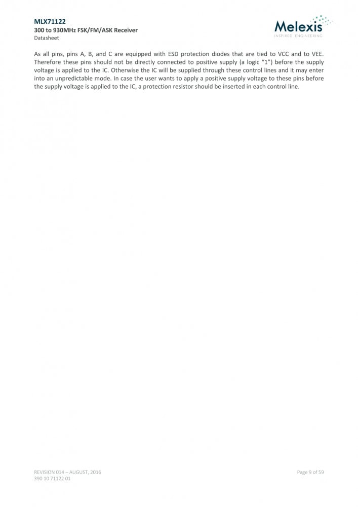 MLX71122 datasheet page 9