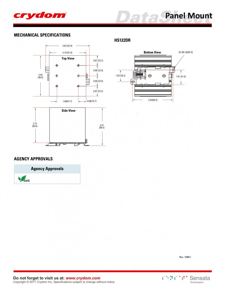 Sensata HS122 datasheet page 2