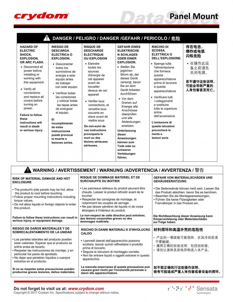 Sensata HS122 datasheet page 3