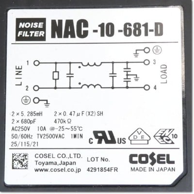 Cosel NAC-10-681 Power Line Filter Module for sale