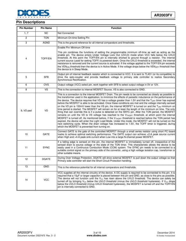 AR2003FV-13 datasheet page 3