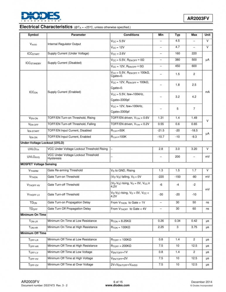 AR2003FV-13 datasheet page 6