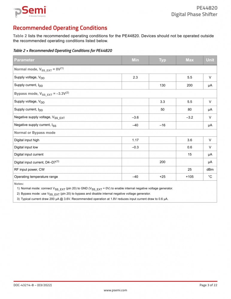 PE44820B-X datasheet page 3