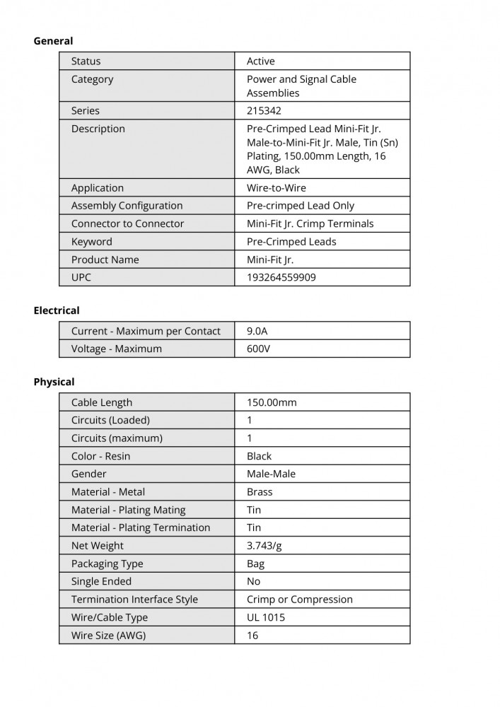 Technical document image 2 for MOLEX 2153421122