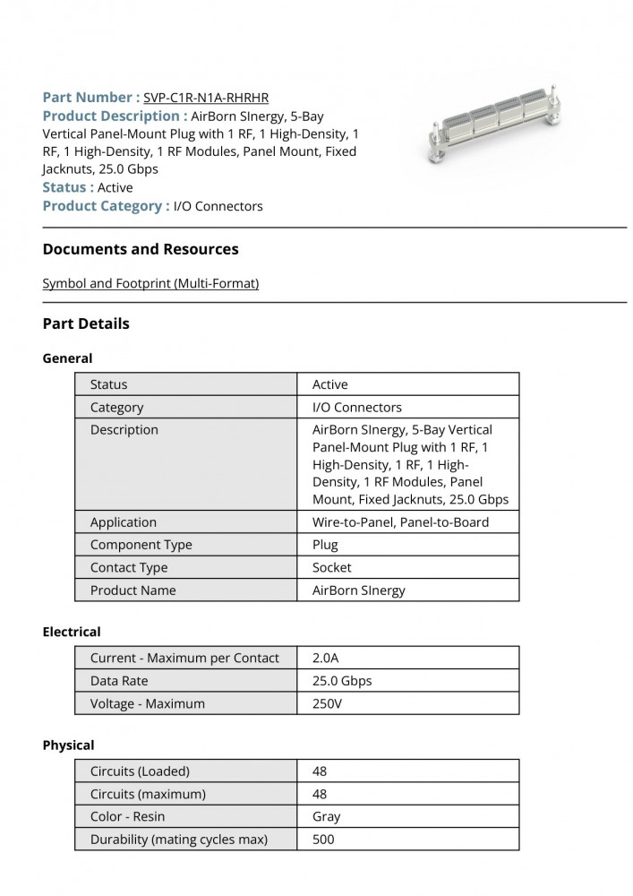 SVP-C1R-N1A-RHRHR technical document page 1
