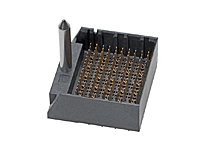 Impact 100 Ohm 6 Pair Vertical Orthogonal Route Backplane Header, Right Guided, with Endwall, 12 Columns, 216 Circuits, Pin Length 5.50mm, Plated Through Hole Dimension 0.39mm, Lead-Free